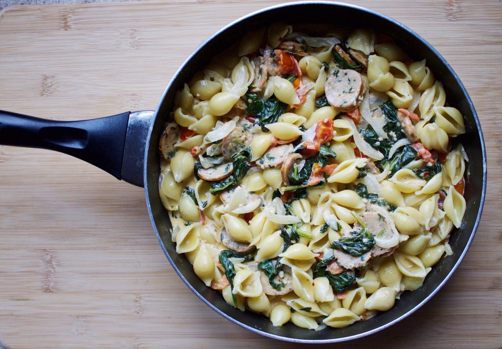 Creamy Pasta With Sautéed Veggies – simply delicious.